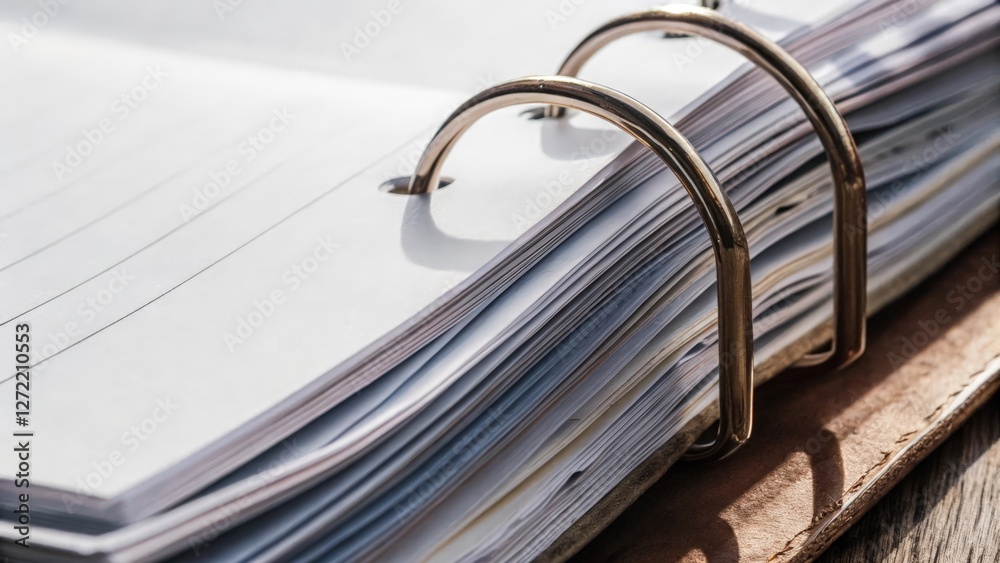 A closeup of safety data sheets SDS neatly organized in a binder with ...