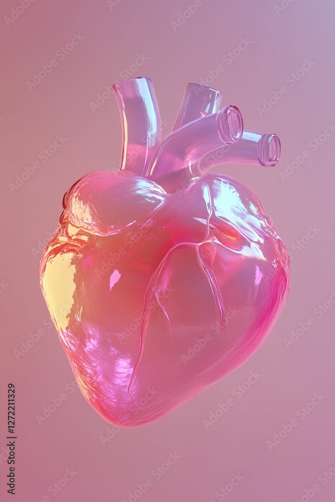 Human Heart Model. A detailed 3D model of the human heart, showcasing ...