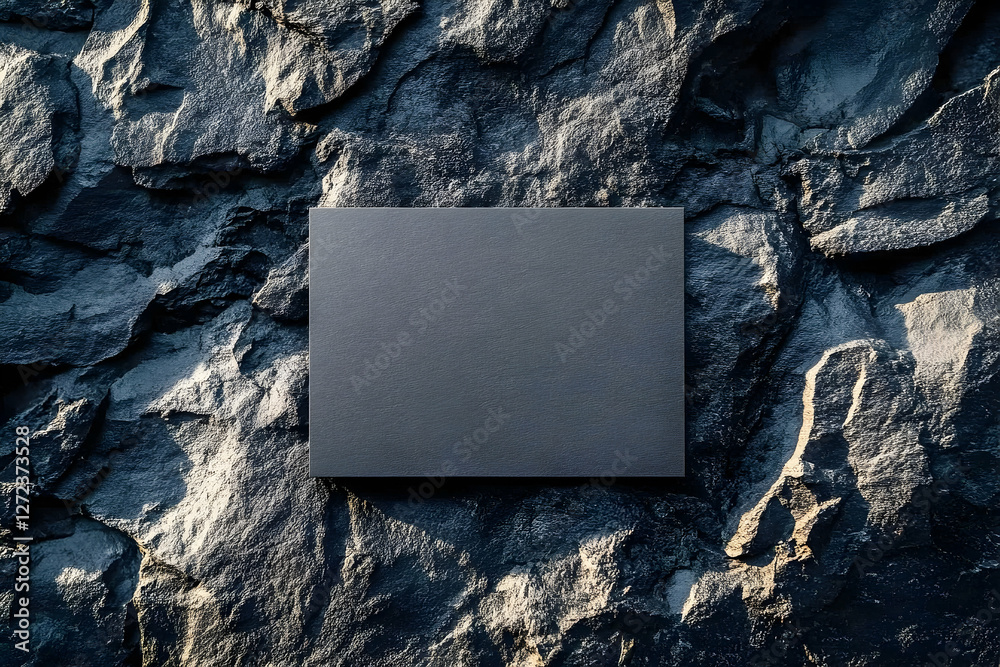 Textured square on a rugged stone backdrop, evokes contrast and tactile ...