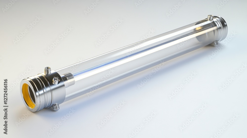 Minimalist Design of a Nuclear Fuel Rod with Silver Casing and Blue ...