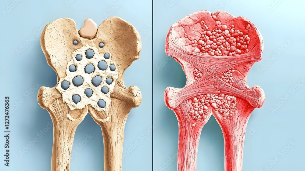 A detailed cross section image of bone structure highlighting the ...