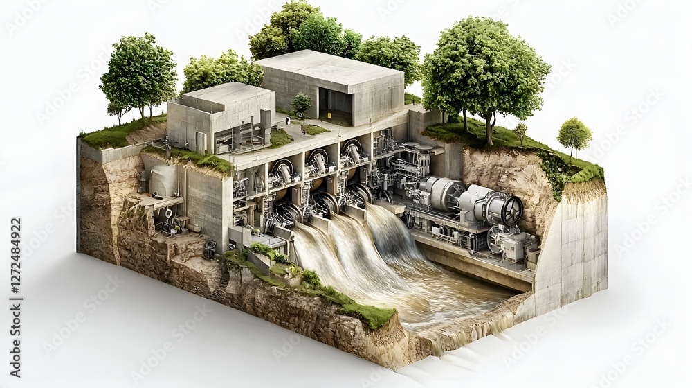 Stock-Illustration „Detailed Cutaway Showing the Internal Structure and ...