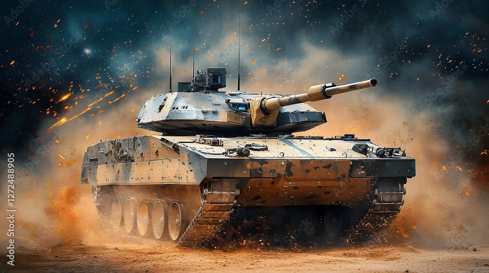 Stealth tank utilizing advanced electronic warfare systems to jam enemy ...