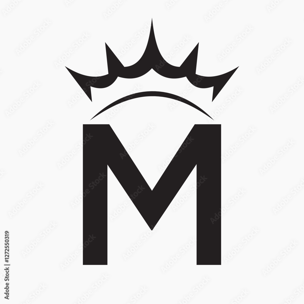 Initial Letter M Crown Logo Concept For Fashion and Beauty Symbol ...