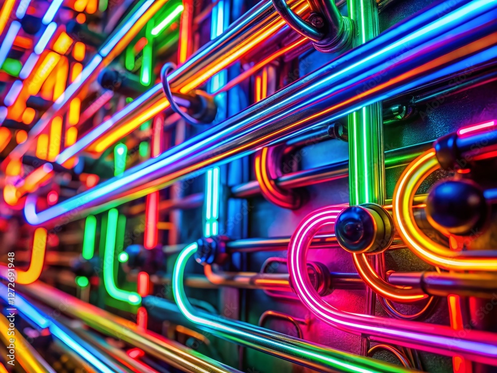 Vibrant Neon Hype Animated Sign: 4K Macro Photography of Glowing ...