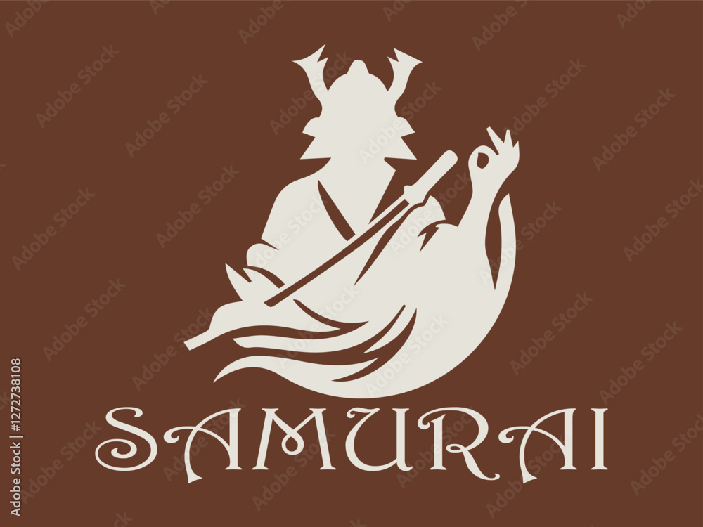 Samurai Zen logo with meditation holding swords, samurai katana sword ...