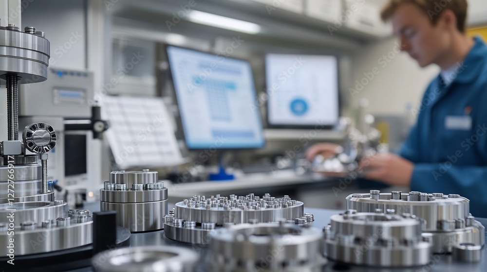 Lab for a metallurgical engineer showcasing sharp focus on alloy ...