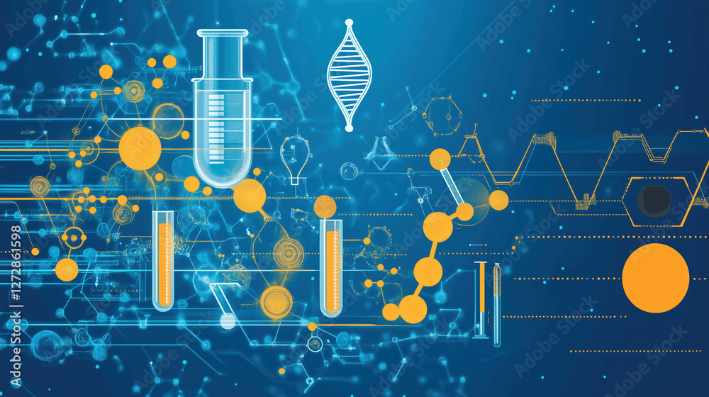Innovative molecular biology techniques illustrated with test tubes ...
