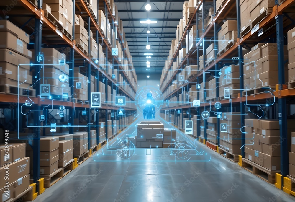 Smart warehouse management system using augmented reality technology to identify package picking ...