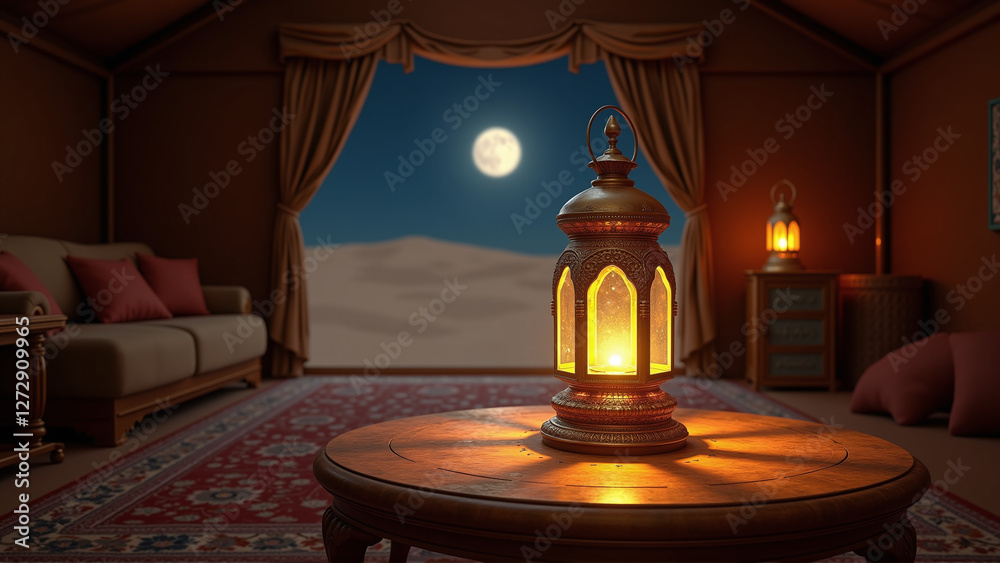 Luminous decorative metal lantern, Arabic accessories and decorations ...