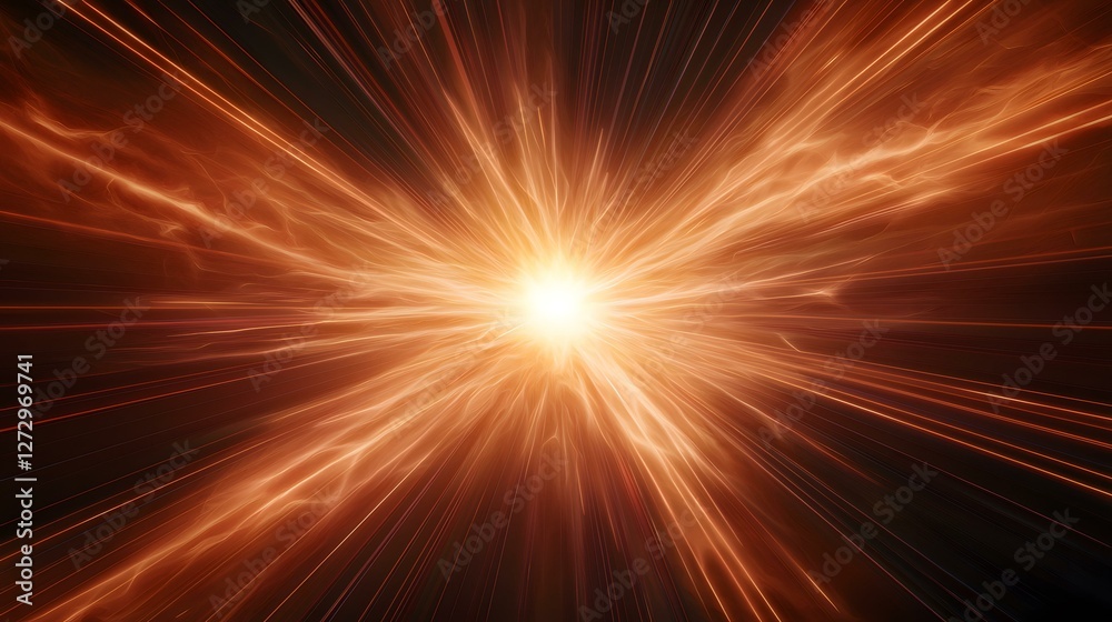 The image shows an abstract representation of a bright, radiant energy ...