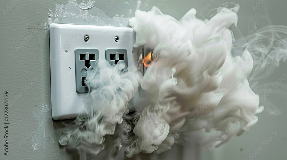 Electrical outlet sparks fire hazard from short circuits and faulty ...