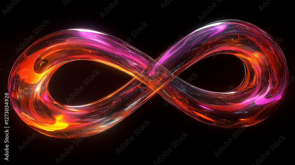 Cyberpunk Infinity Symbol with Luminous Glow. A radiant 3D infinity ...