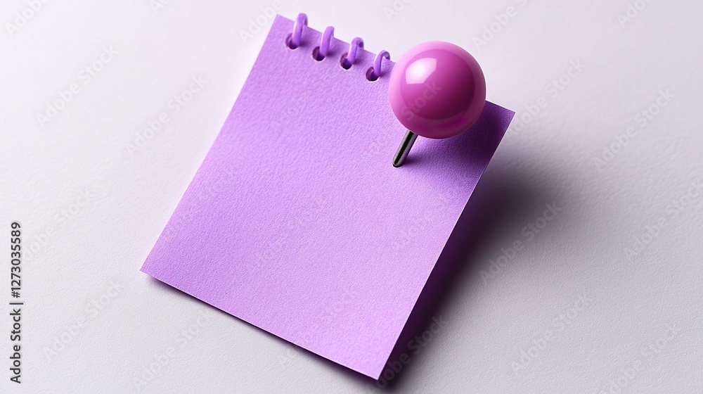 purple sticky note paper with pin transparent background for digital ...