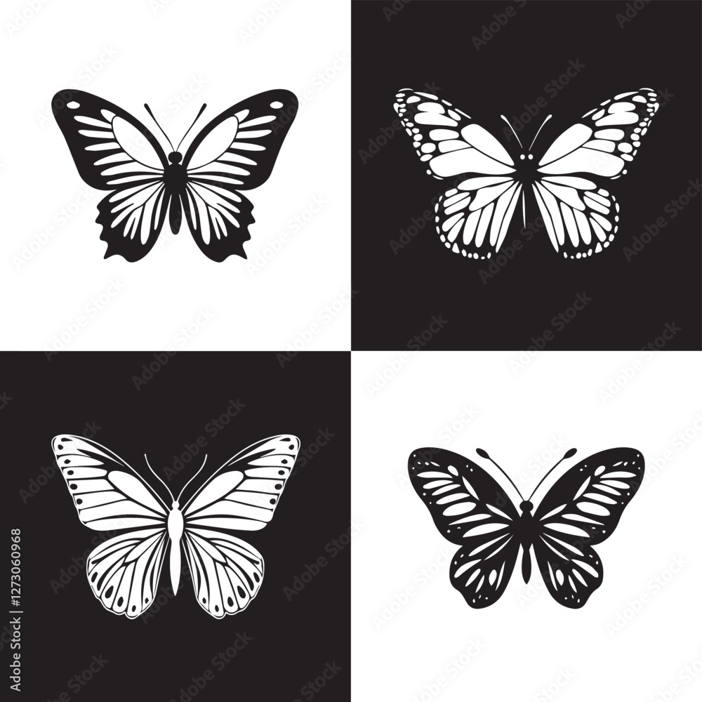 Adobe Illustrator Artwork, Minimalist Easter 2025 Butterfly Icon Stock ...