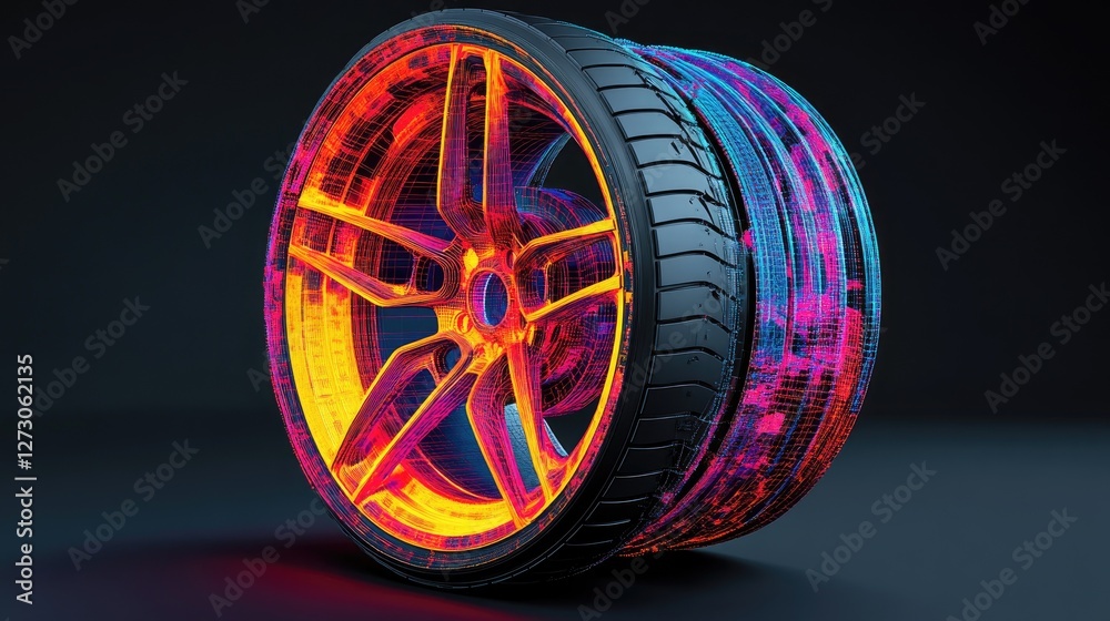 Stress test simulation of a rim wheel, using FEM analysis to visualize ...