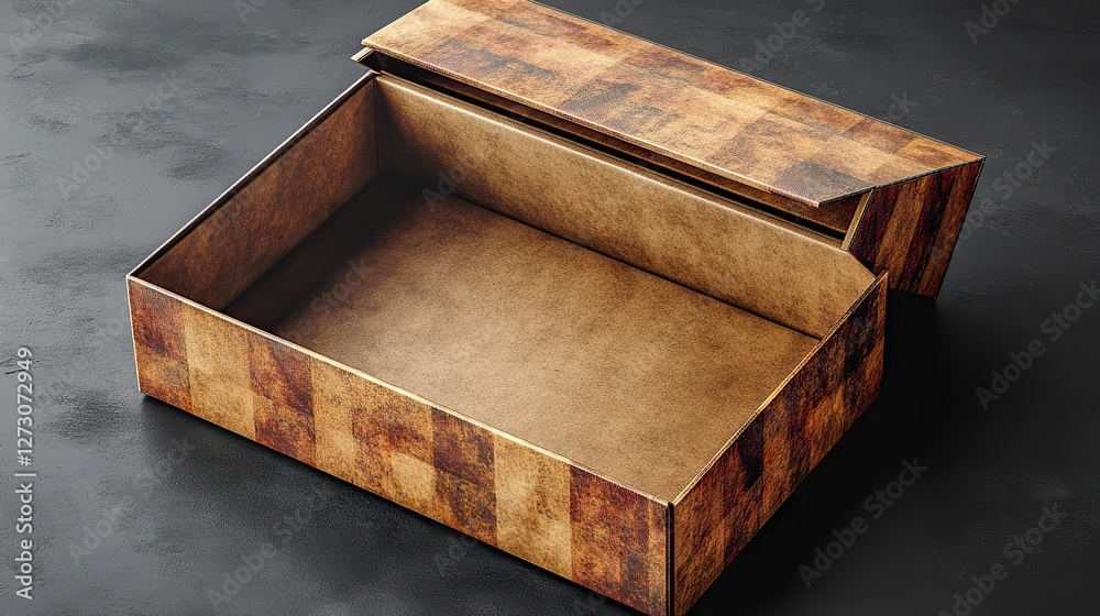 top view of an opened empty box with transparent background in png ...