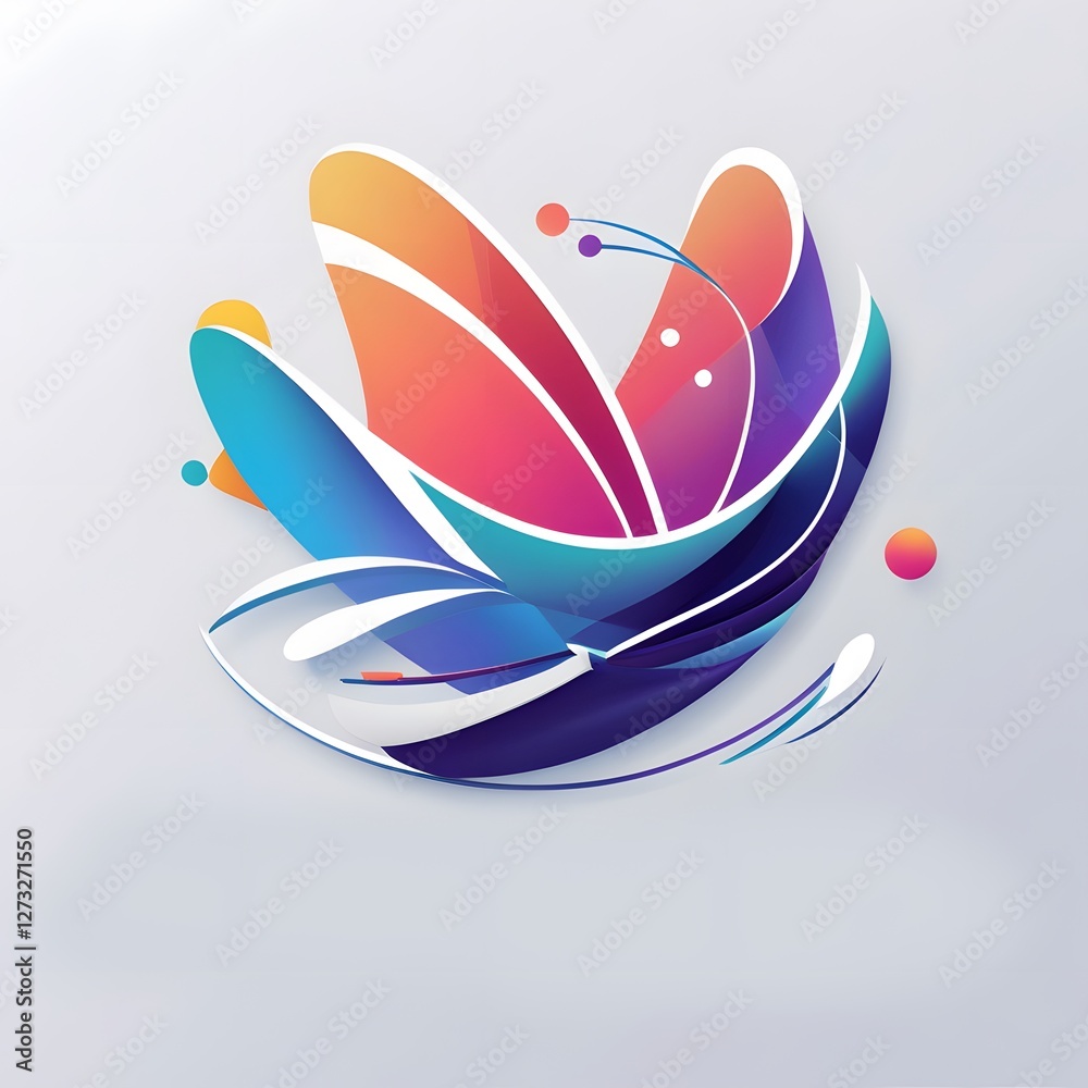 A digital learning app logo, beautifully designed with sleek lines and ...