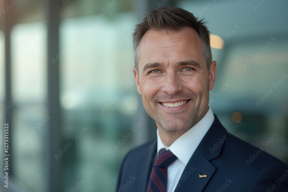 Head and shoulders Portrait of an elegant stylish German 50 years old ...