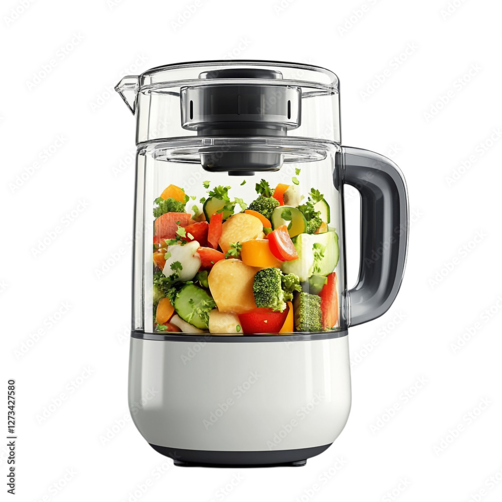 Vegetable blender filled with chopped vegetables ready to blend healthy ...