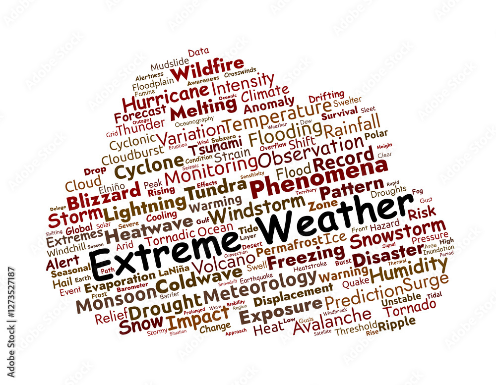 Extreme Weather Phenomena Word Cloud. Key Concepts & Insights Stock ...
