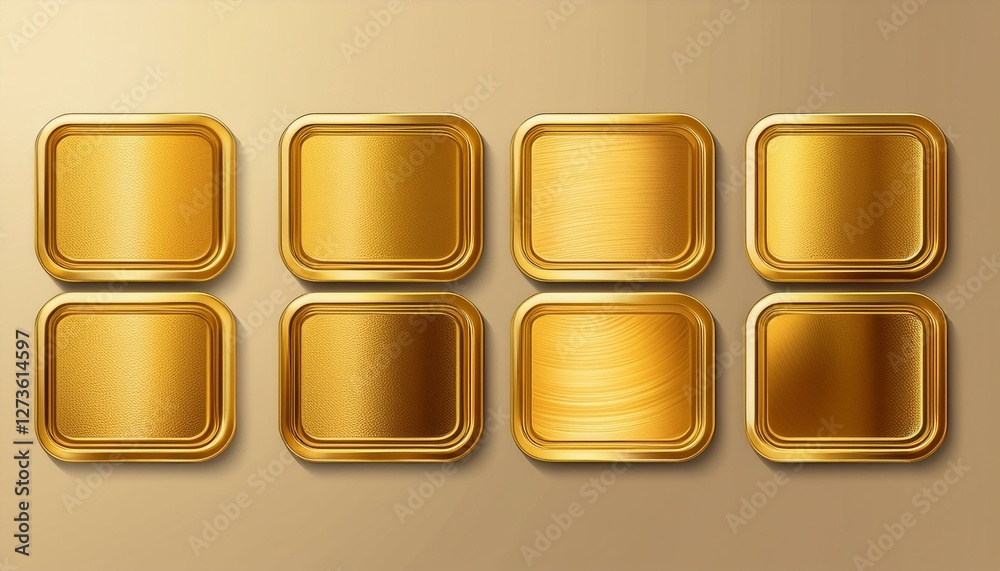gold color metal palette swatches palette set design Stock Illustration ...
