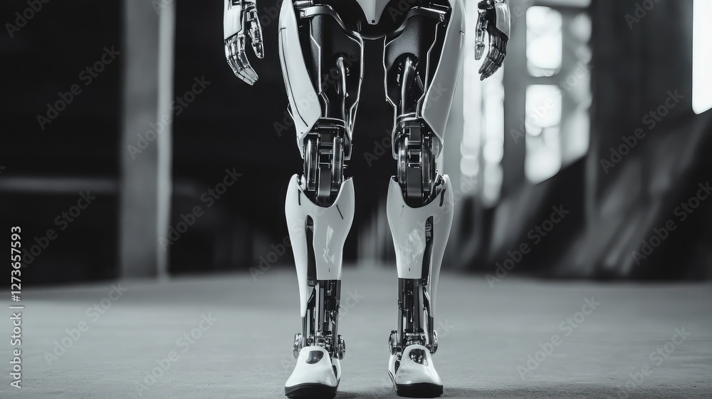 High-tech wearable exoskeleton suit with integrated sensors and ...