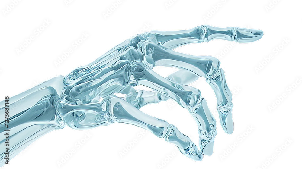 3D Hand Bone Structure Stock Illustration | Adobe Stock
