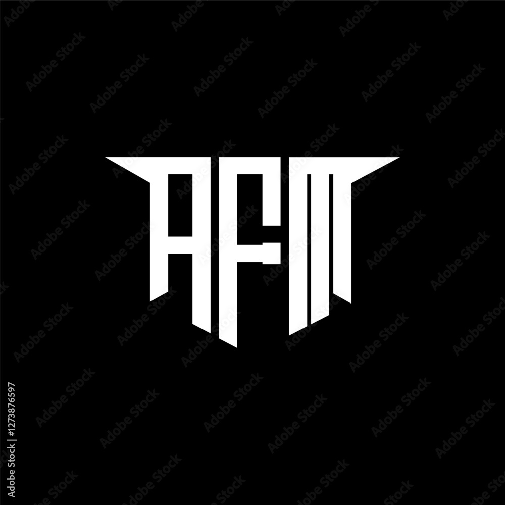 AFM letter logo design with white background in illustrator, vector ...