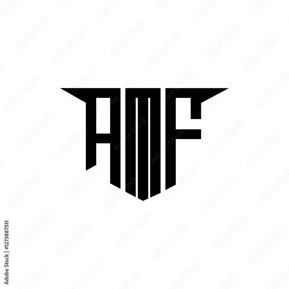 AMF letter logo design with white background in illustrator, vector ...