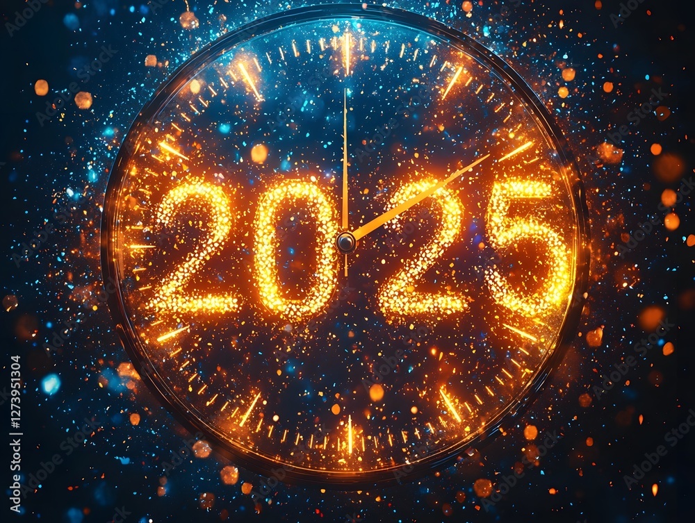 Futuristic Glowing Digital Clock Striking Midnight with Radiant Neon ...