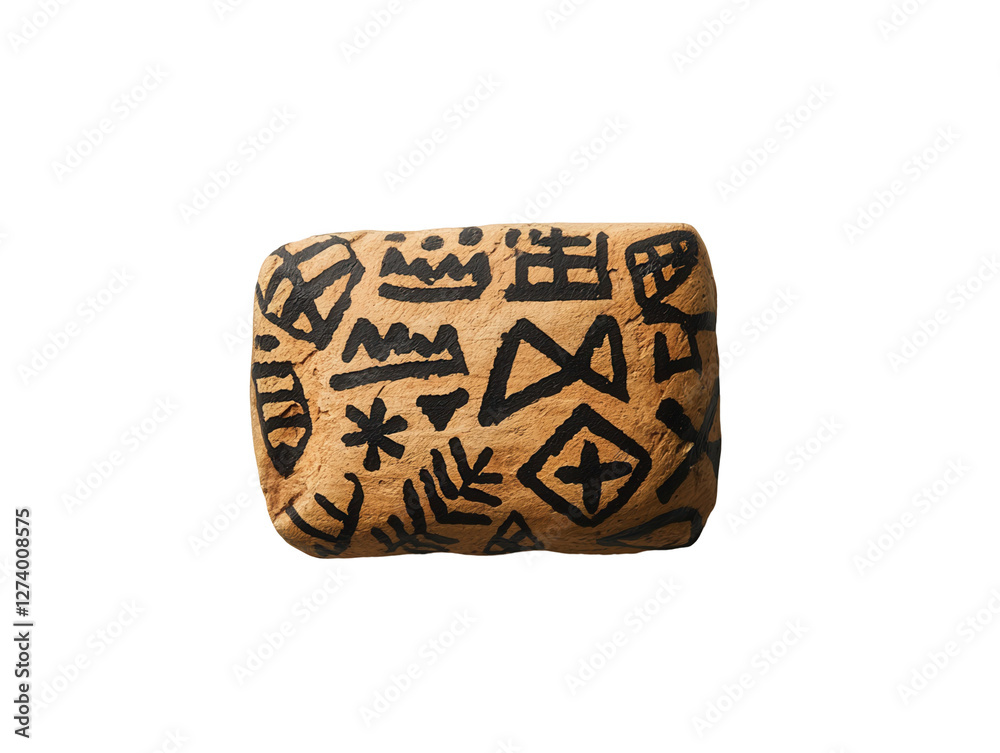 Ancient artifacts with intricate symbols archaeological site digital ...