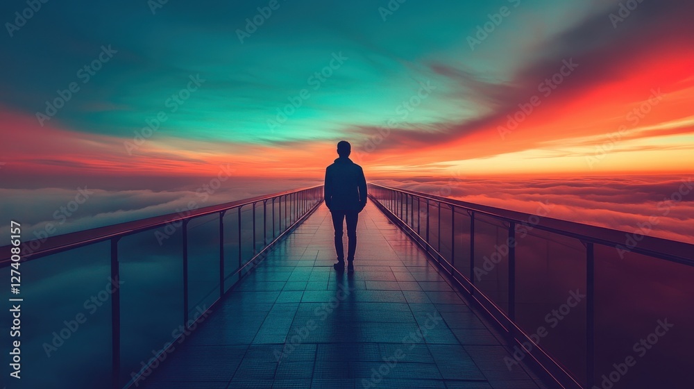 mental health awareness stress stability A silhouette walks along a ...