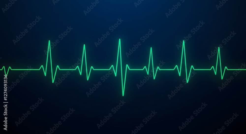 Dynamic heartbeat waveform with pulsing electrocardiogram lines ...