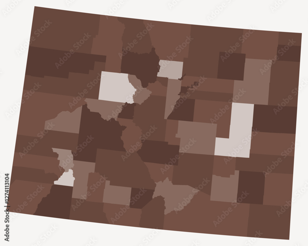 Vector de Stock Map of Colorado with counties. A simple state border ...