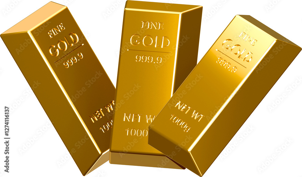 Gold bars on transparent background, gold bullion vault in bank ...