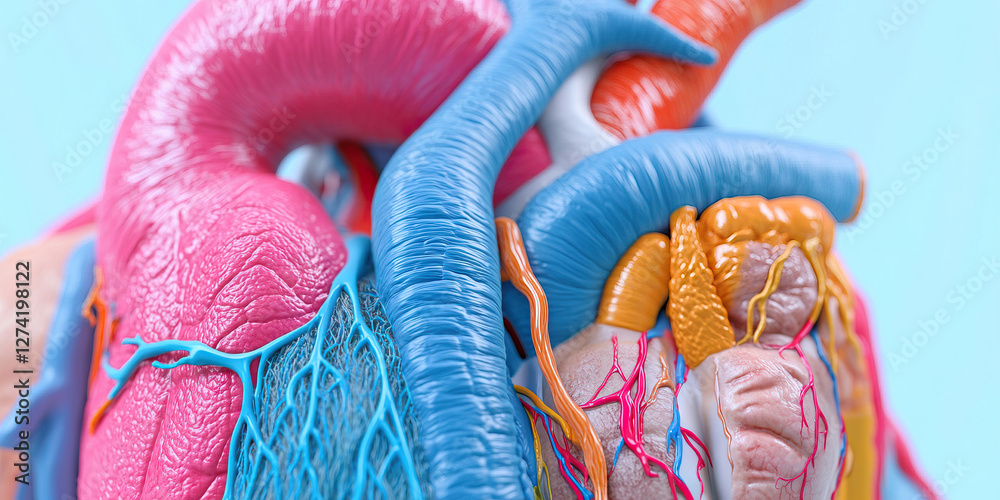 Stylized Anatomical Model of Human Heart and Major Vessels Stock ...