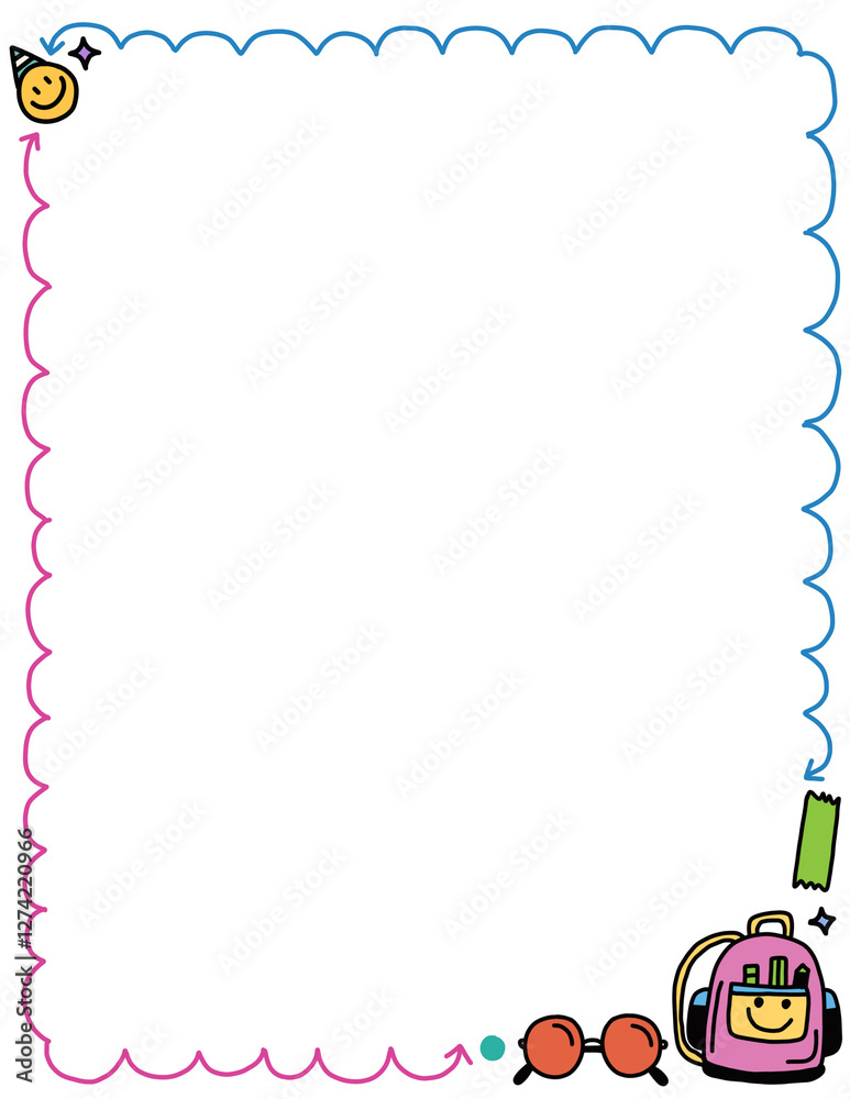 School supplies border clipart. Back to school border. Educational ...
