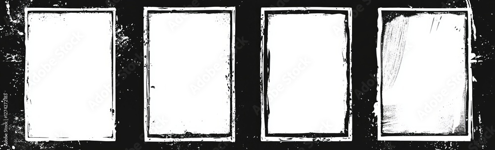 Folded paper overlay templates set. Hand-drawn overlay textures with a ...