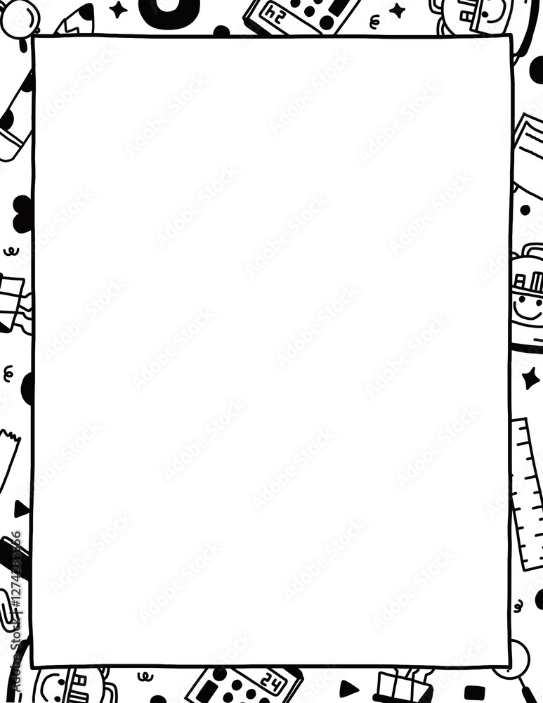 School supplies border clipart. Back to school border. Educational ...