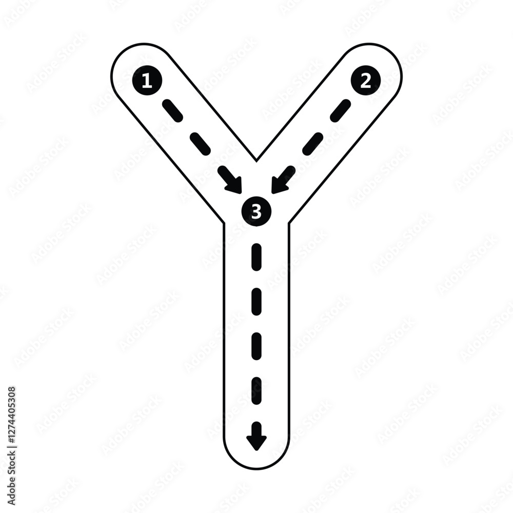 Tracing Alphabet letter Y, Uppercase prewriting dotted line element for ...