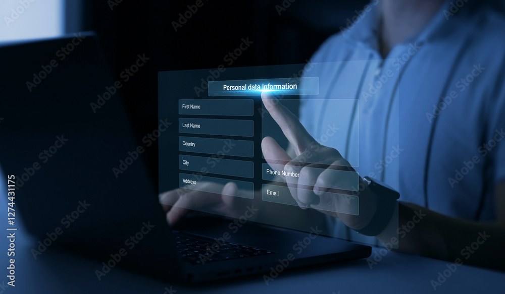 Photo Stock Personal data information management.Digital online ...