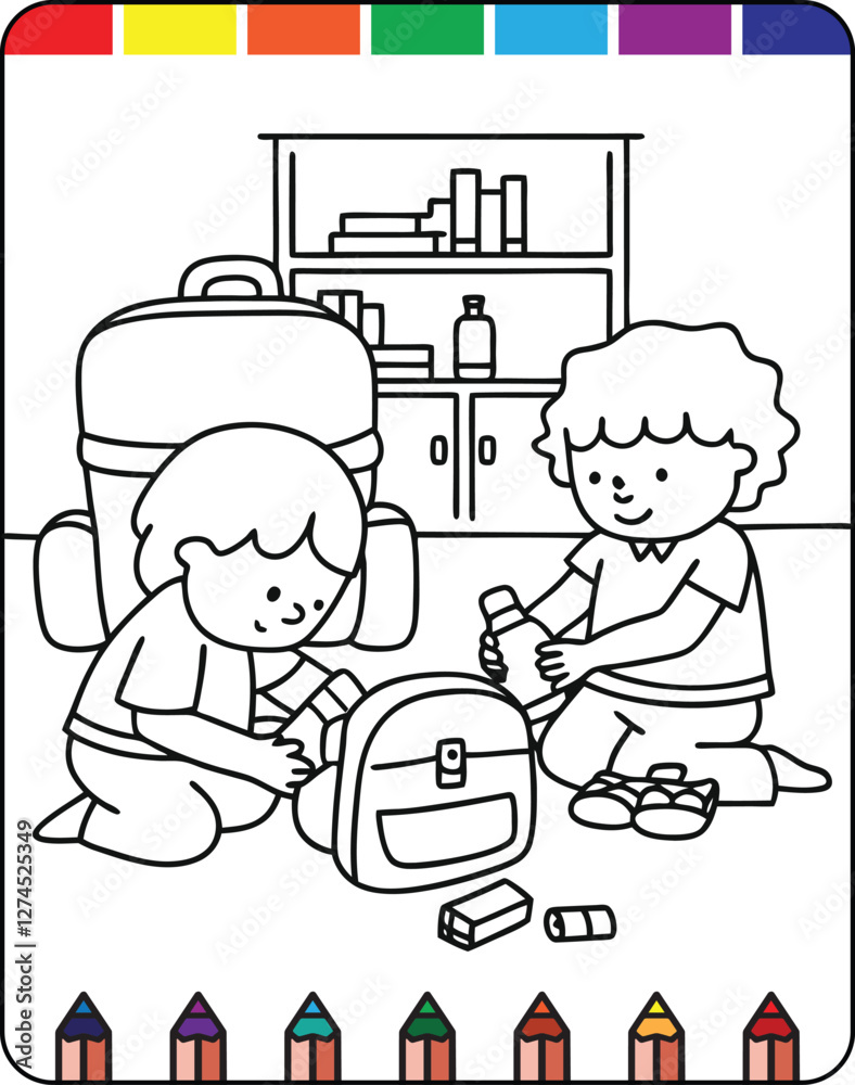 Simple and Easy Earthquake Coloring Sheet for Preschool and ...
