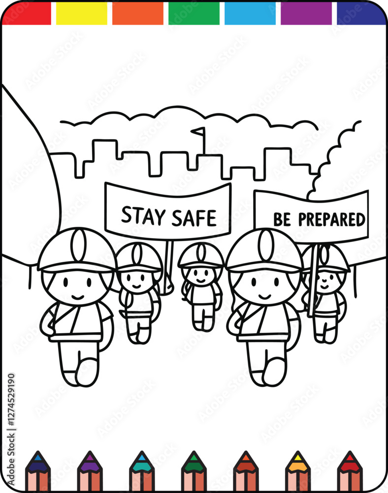 Simple and Easy Earthquake Coloring Sheet for Preschool and ...