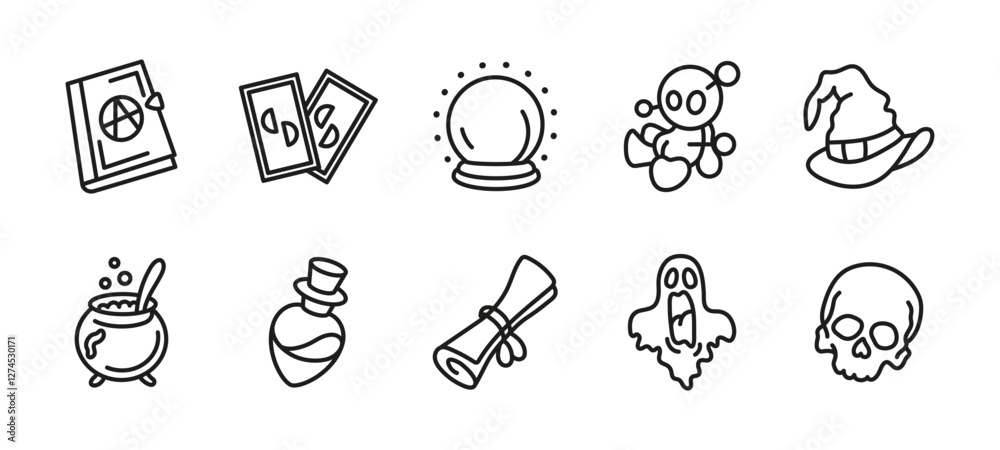 Magic icon set. Mystical and occult vector illustration. Collection of ...