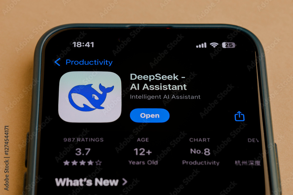 Smartphone screen showing an application store listing with the name ...