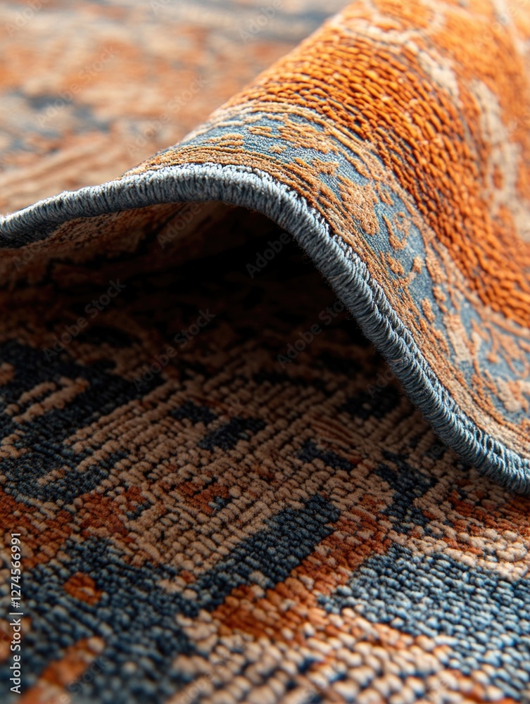 A vibrant and intricate area rug woven with fine craftsmanship. Stock ...