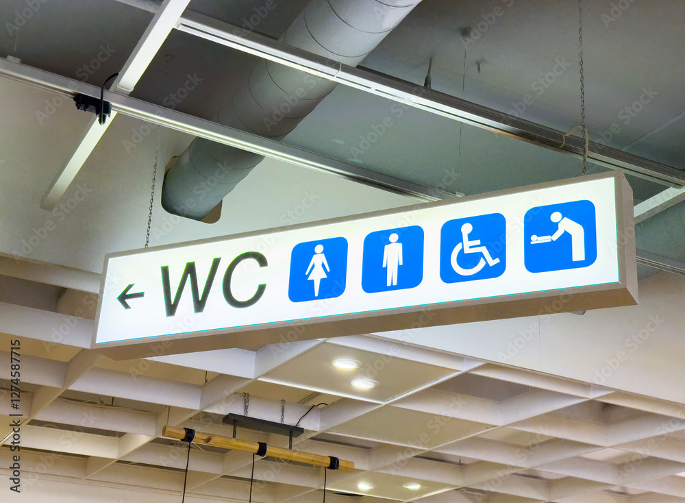 Restroom signage indicating accessibility and gender inclusivity in ...