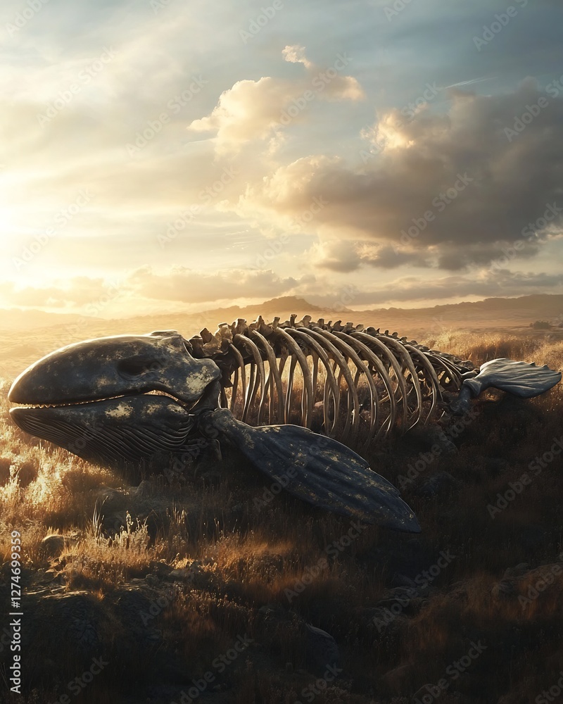 Highly detailed anatomical illustration of whale showing vestigial ...
