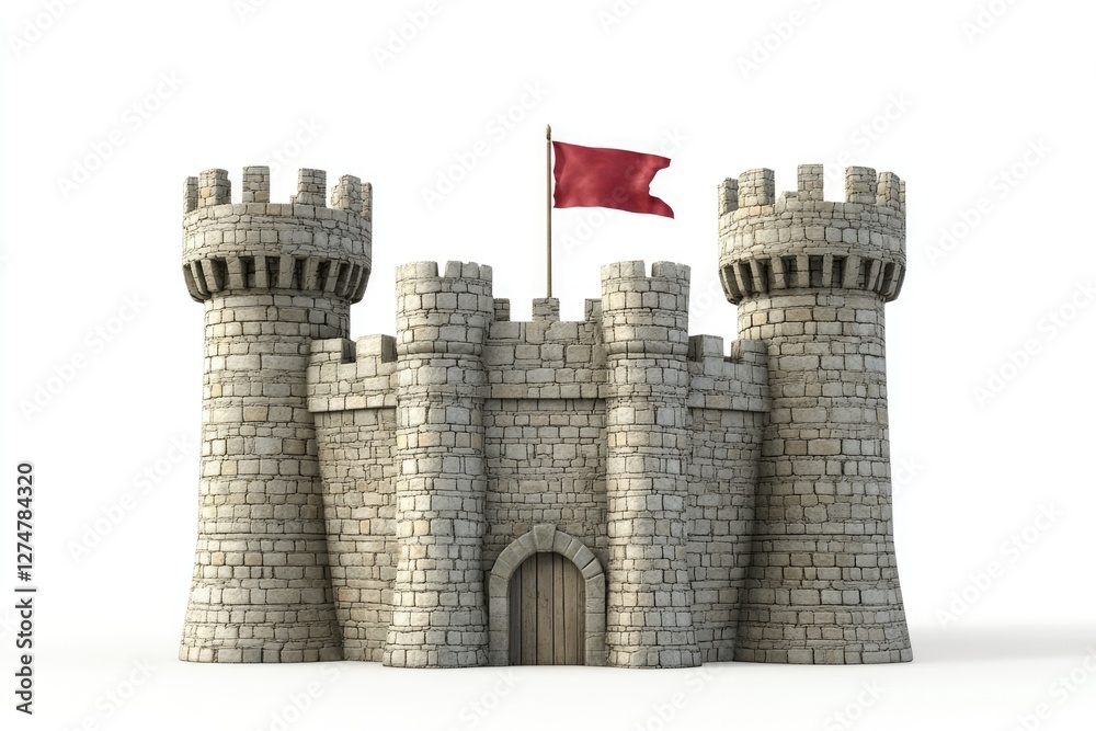 Majestic Fortress: An intricately detailed castle with sturdy stone ...